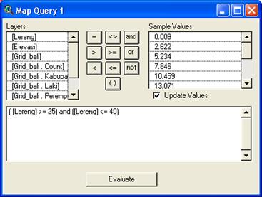 Gambar 9.77. Kotak dialog Map Query
